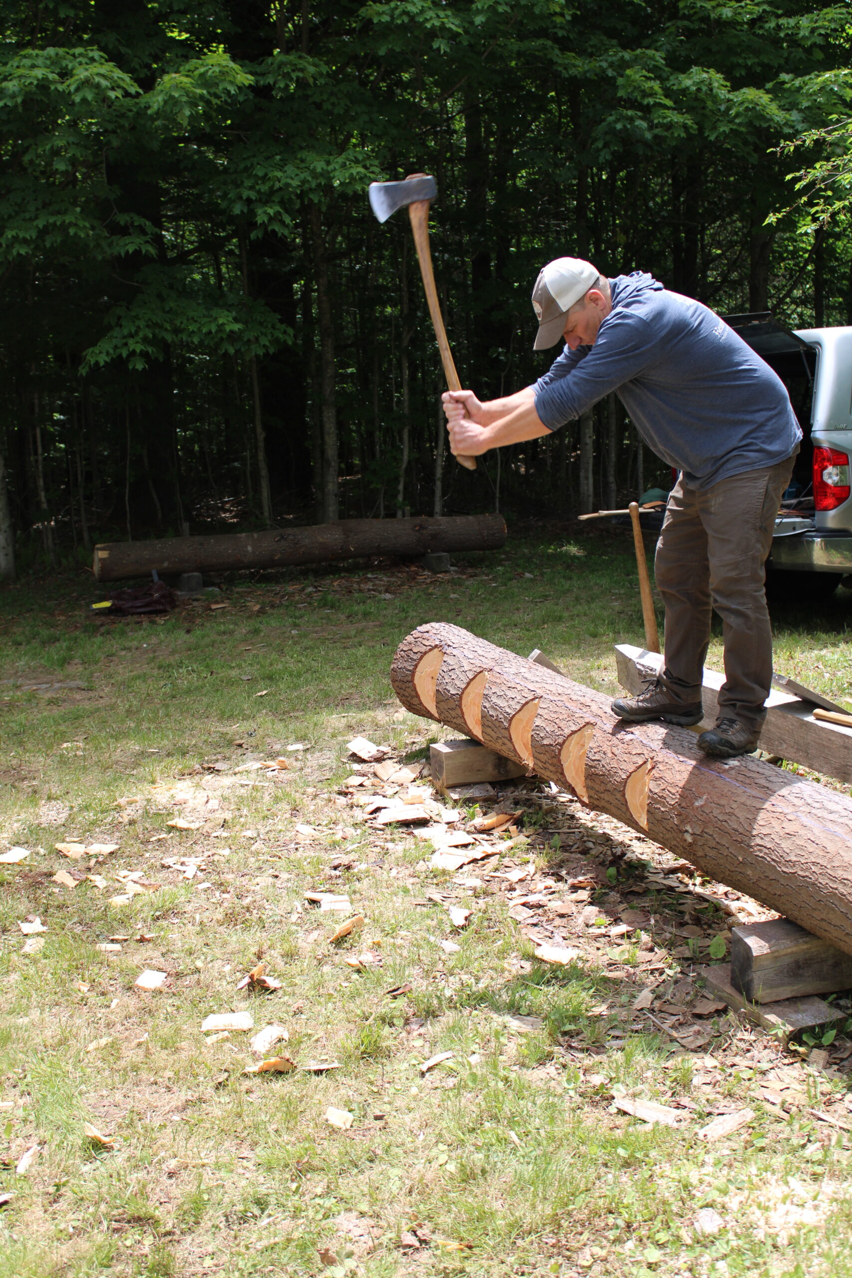 Lessons Learned Hand-Hewing a Timber - St. Dunstan's Academy